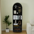 YOCWO 75" Tall Arched Bookcases with 2 Large Drawers & 4 Shelves ...