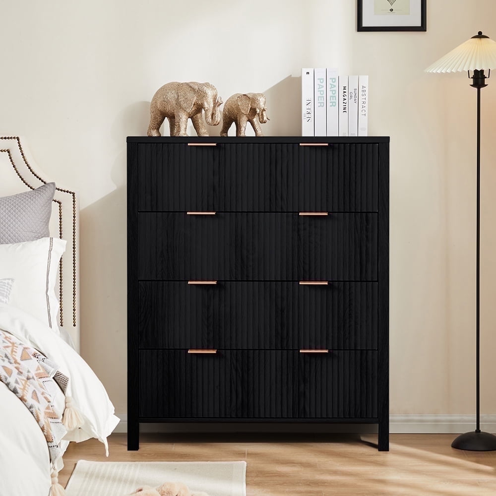 Giratree Fluted 4 Drawer Dressers for Bedroom, 30" Wide Modern Chest of ...