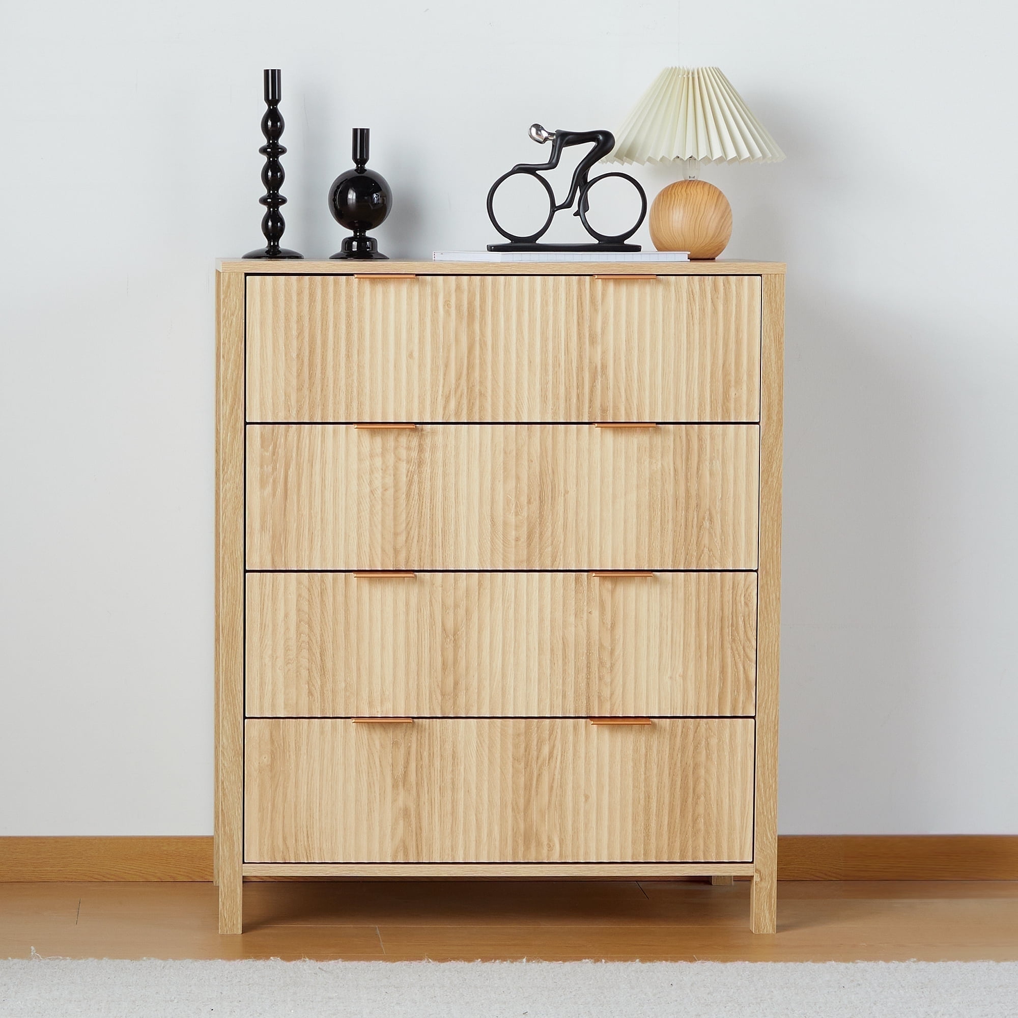 Giratree Fluted 4 Drawer Dressers for Bedroom, 30" Wide Modern Chest of ...