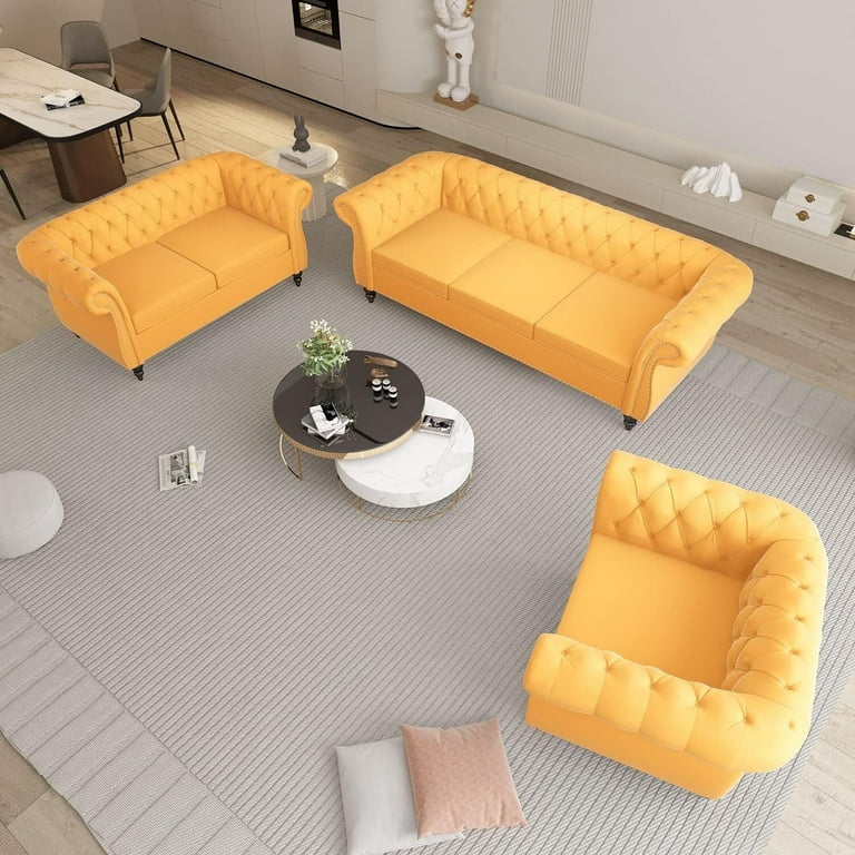 Yellow Living Room Furniture Set VR 151 ROMANIA SOFA SET
