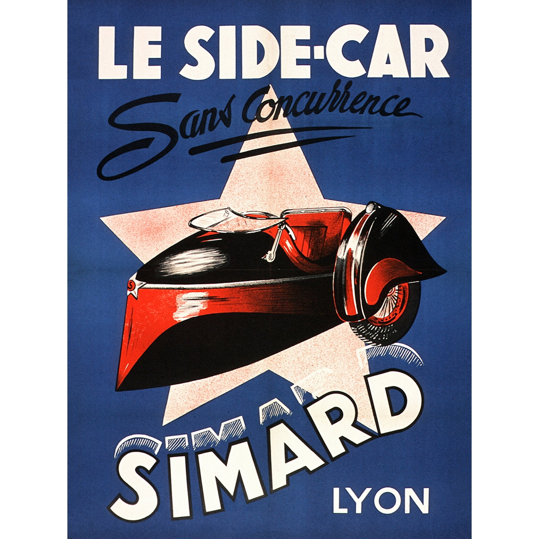 Giraud-Rivoire Simard Motorcycle Sidecar Advert Extra Large XL Wall Art ...