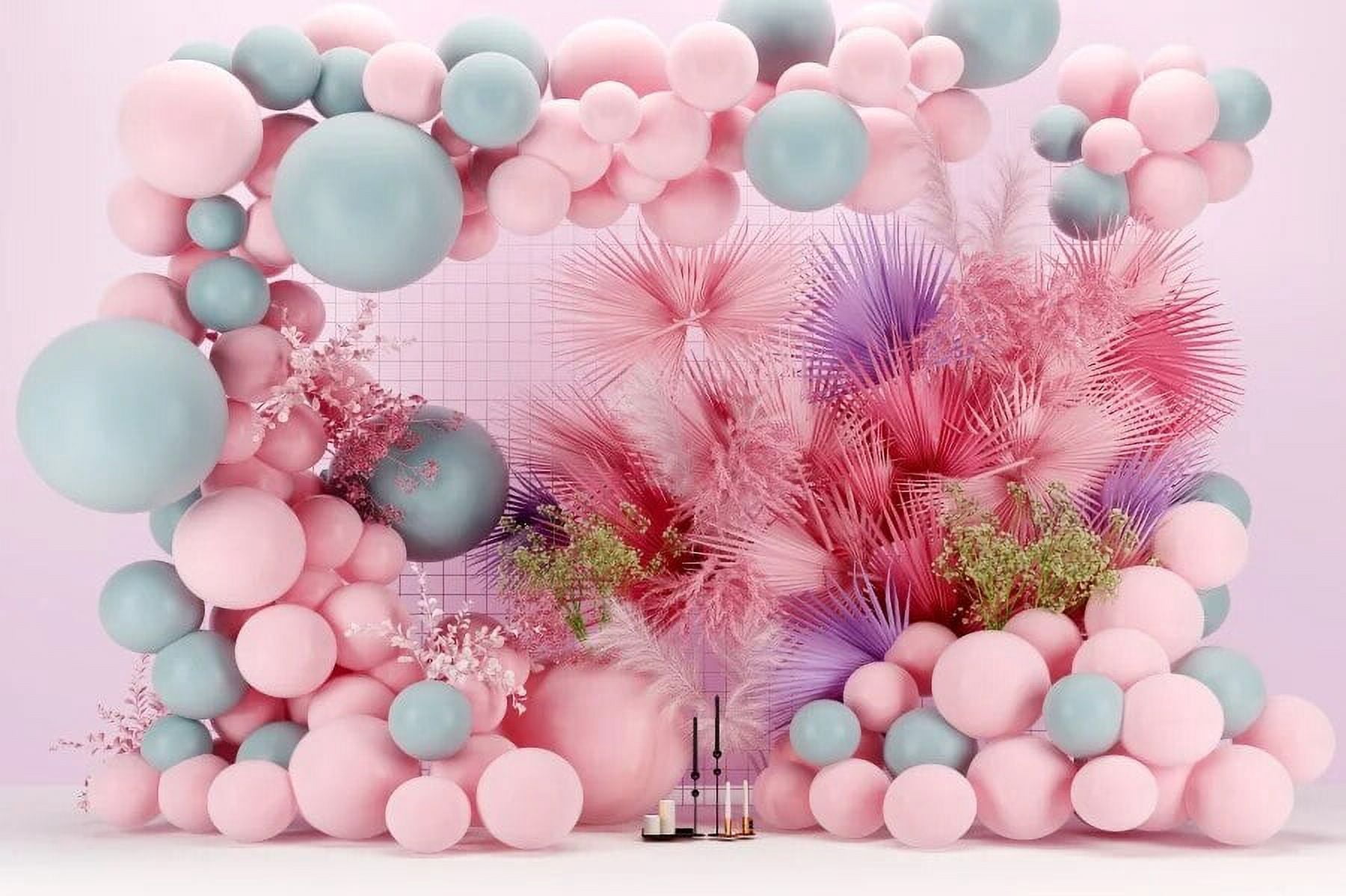 Girl 1st Birthday Party Scene Backdrop Sweet Pink Balloon Floral Baby ...
