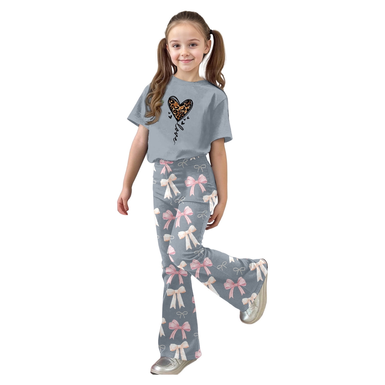 Girl 2 Piece Summer Outfits Flare Pants Set Girls Clothes Size 10 12 ...