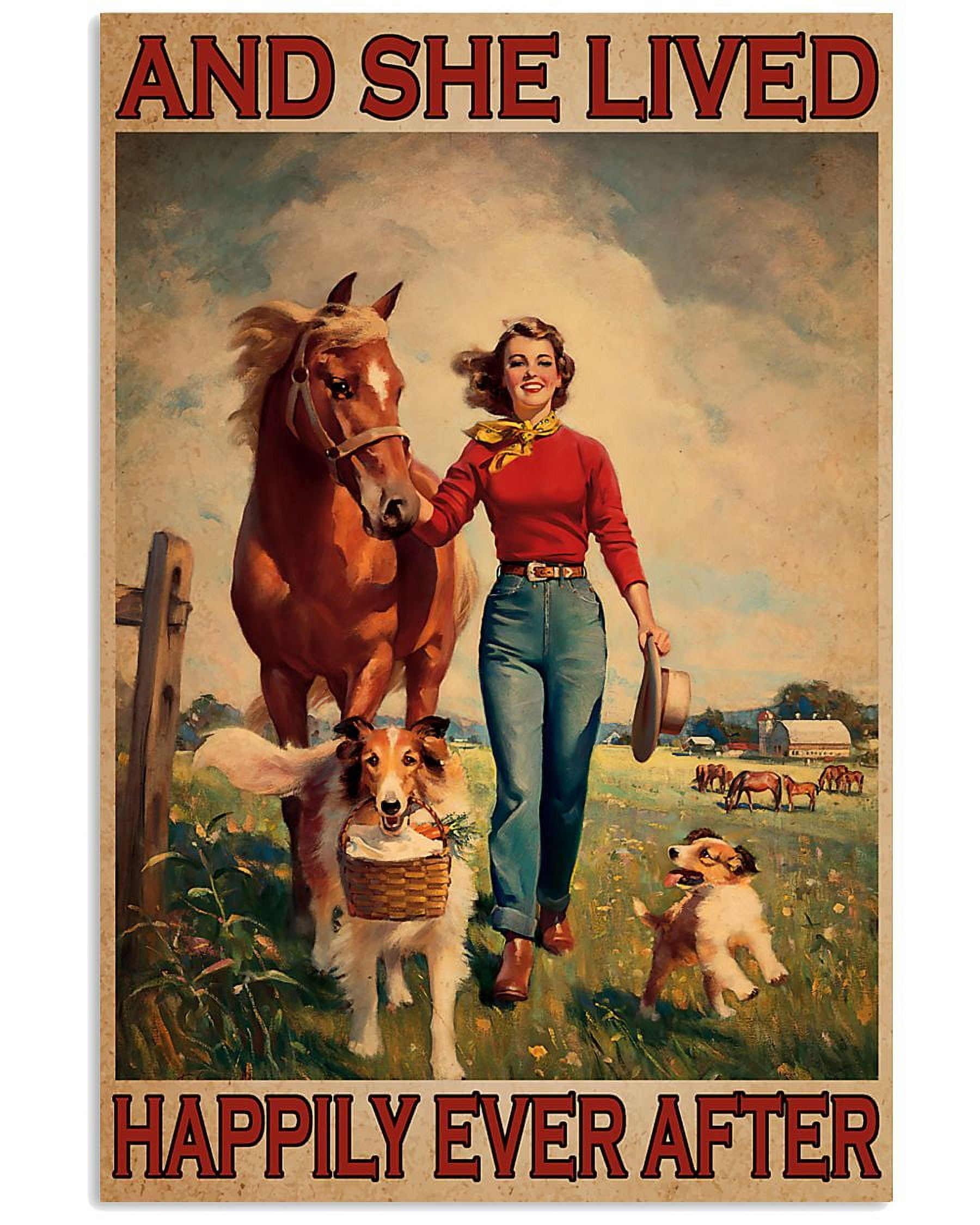 Girl And Hourse And She Lived Happily Ever After Poster 16 x 24 Inch ...