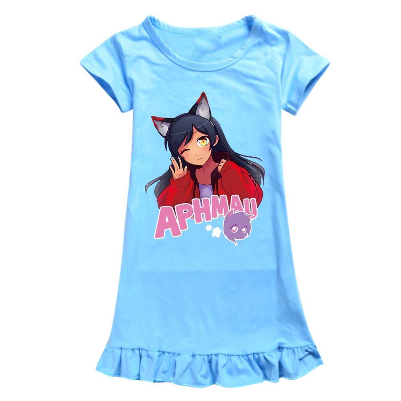 Girl Aphmaus Nightgown Princess Pajamas Night Gown Soft Princess Dress ...