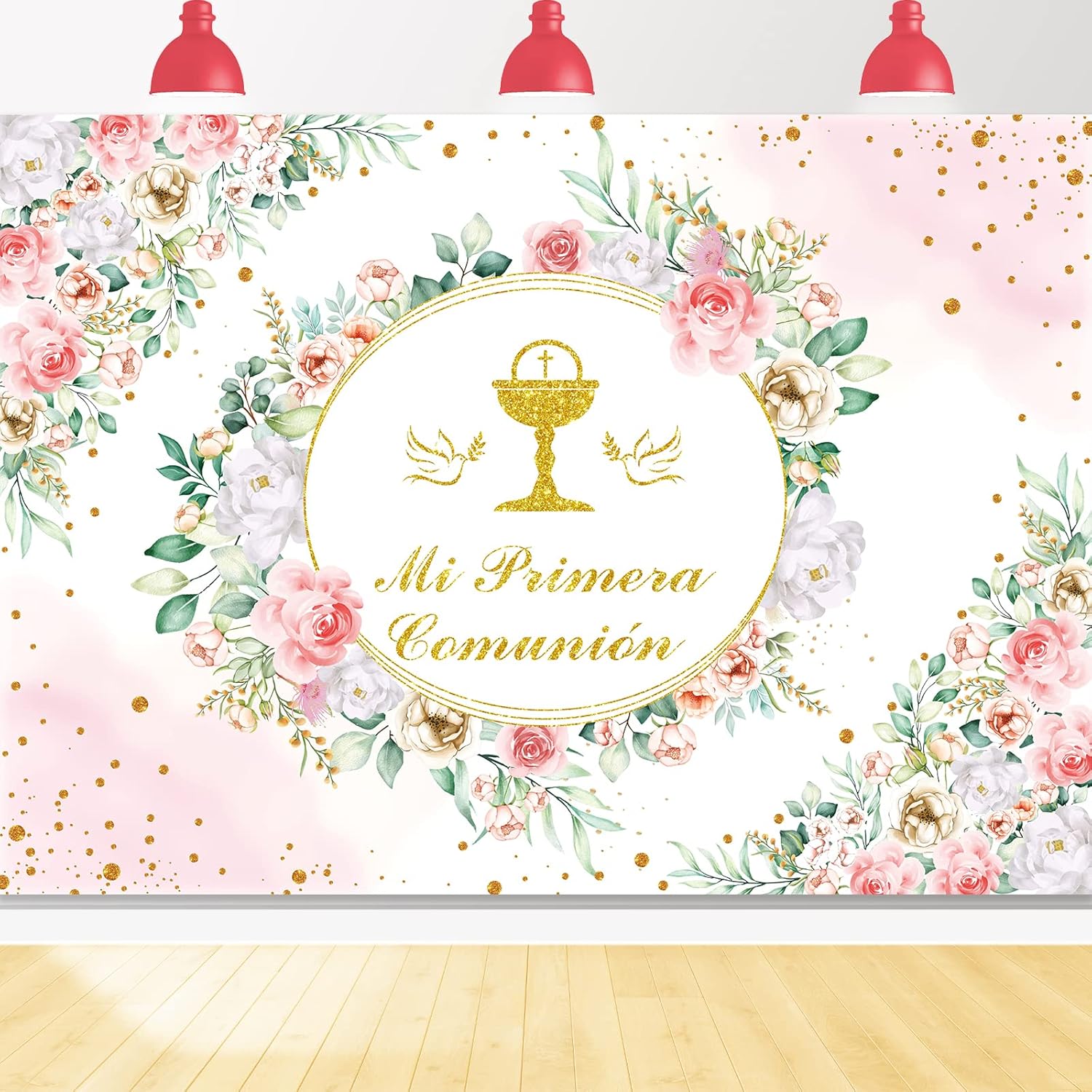 Girl Baptism Backdrop, 7x5FT Mexican Mi Primera Communion Christening ...