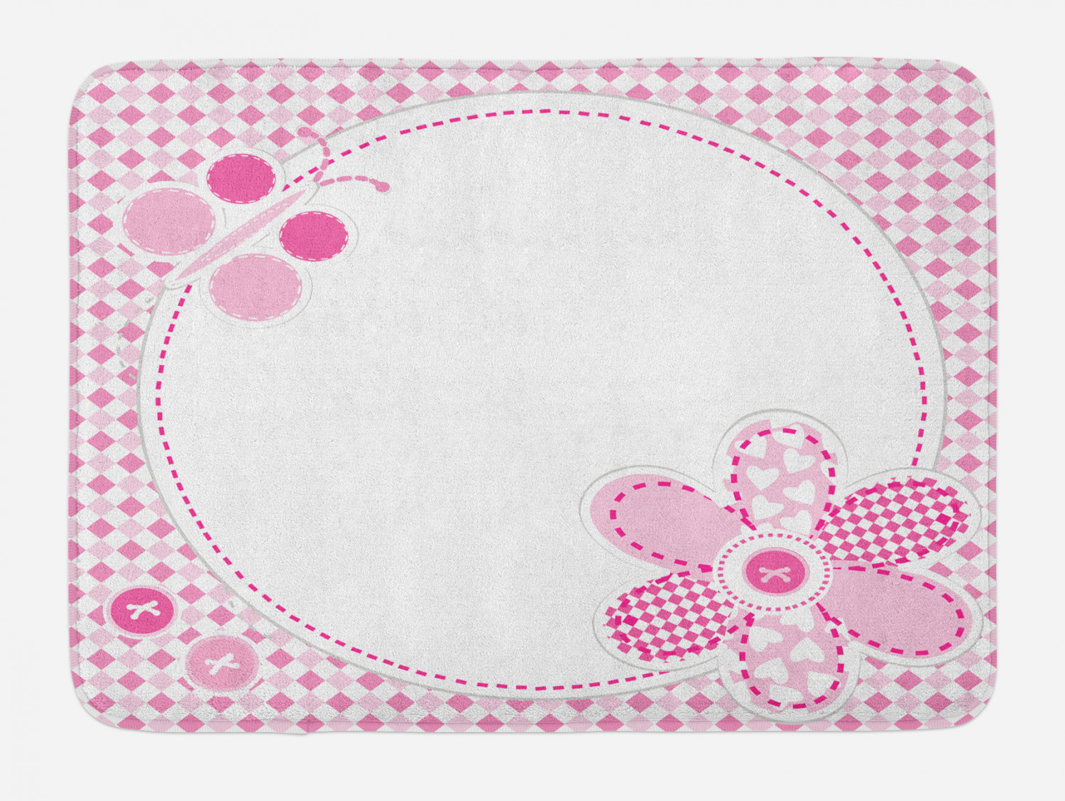 Girl Bath Mat, Girl Theme with Flower and a Butterfly Lady Like ...