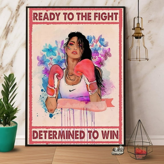 Girl Boxing Ready To The Fight Determined To Win Paper Poster No Frame ...