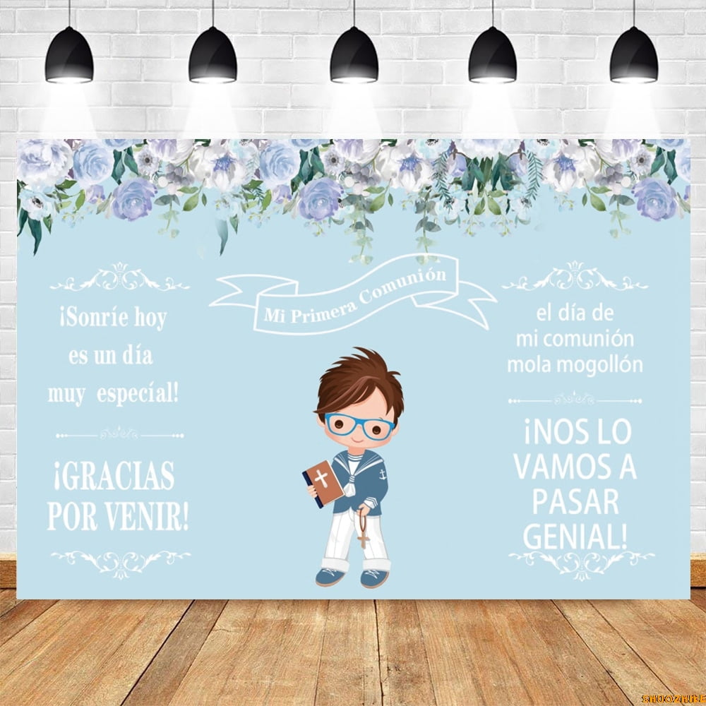 Girl Boy First Holy Communion Backdrop Christing Baptism Party Cross ...