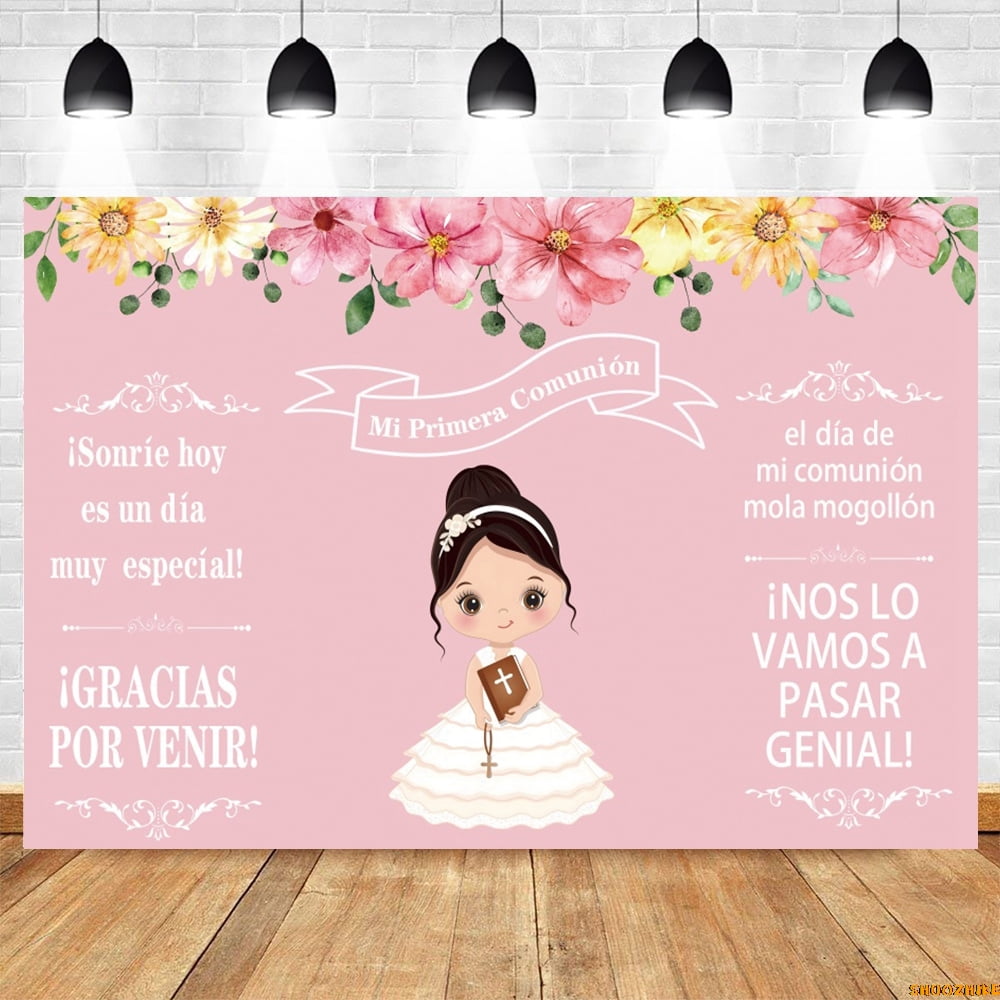 Girl Boy First Holy Communion Backdrop Christing Baptism Party Cross ...