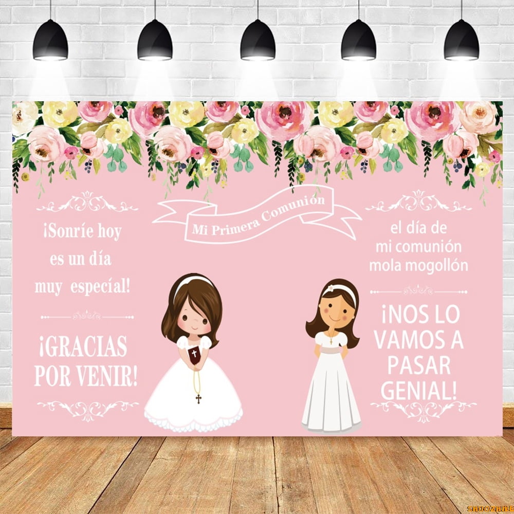 Girl Boy First Holy Communion Backdrop Christing Baptism Party Cross ...