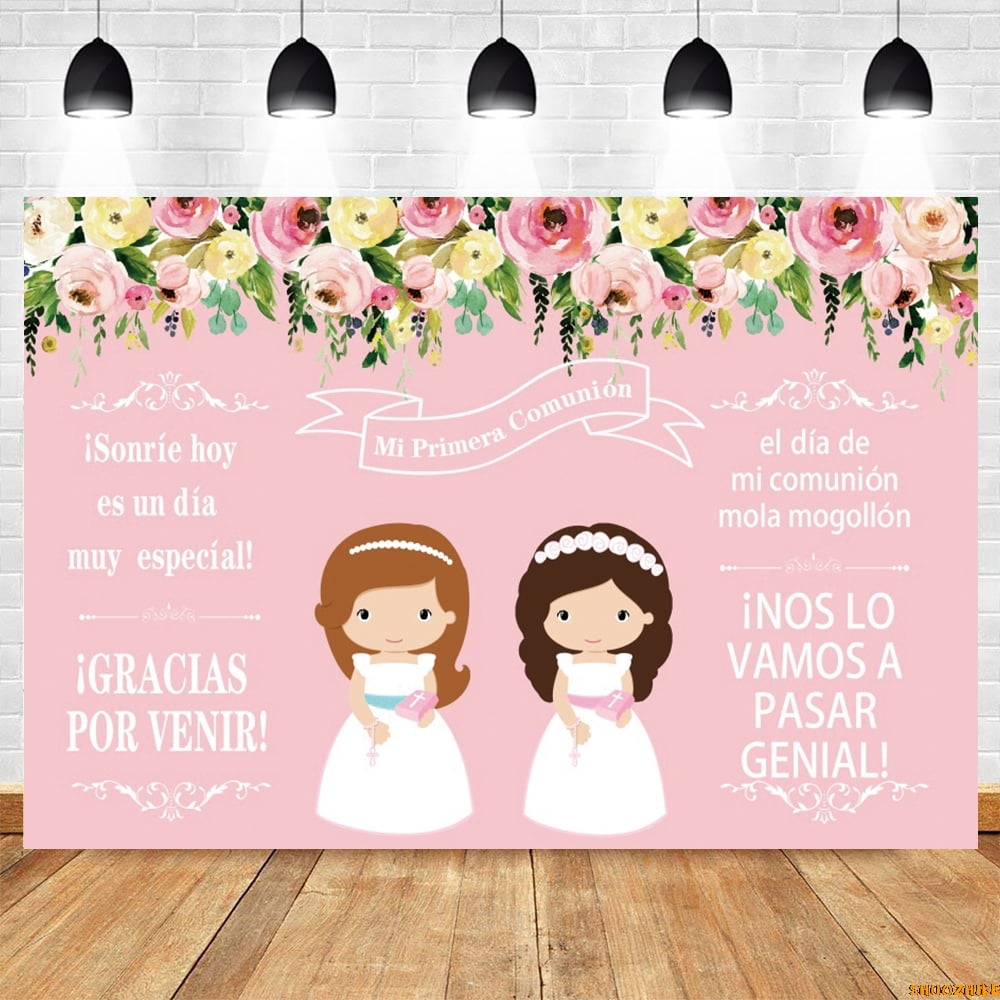 Girl Boy First Holy Communion Backdrop Christing Baptism Party Cross ...