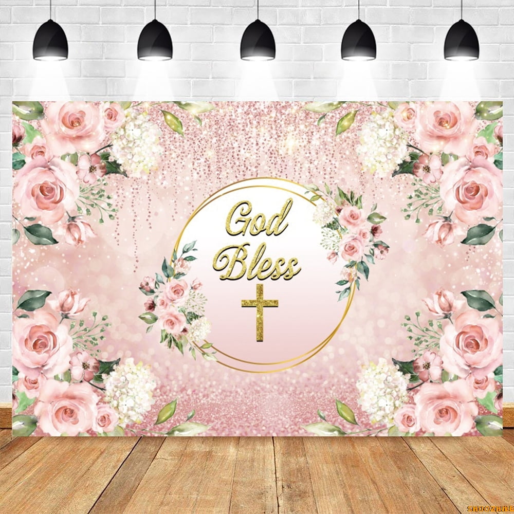 Girl Boy First Holy Communion Backdrop Christing Baptism Party Cross ...
