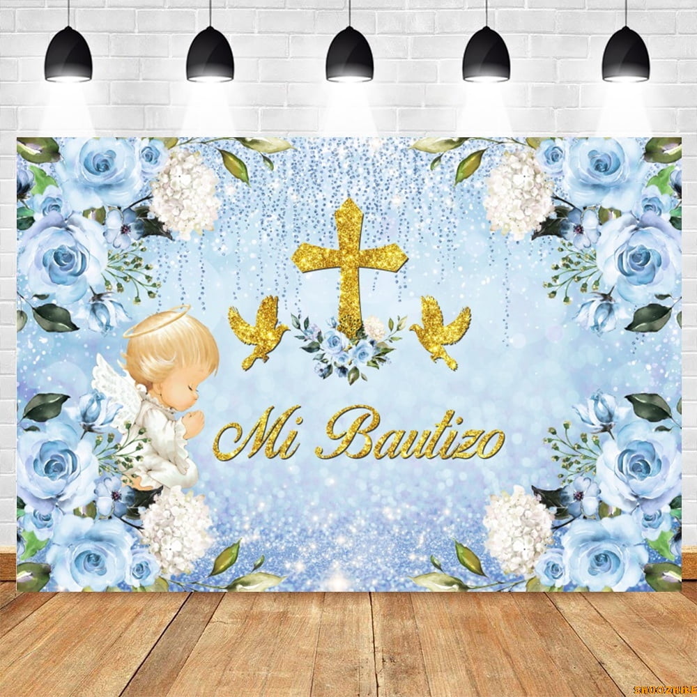 Girl Boy First Holy Communion Backdrop Christing Baptism Party Cross ...