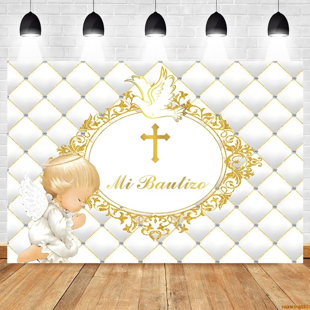 Girl Boy First Holy Communion Backdrop Christing Baptism Party Cross ...
