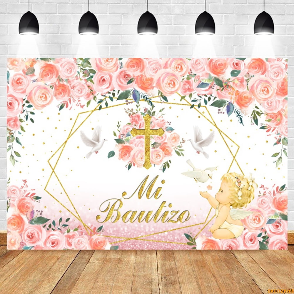 Girl Boy First Holy Communion Backdrop Christing Baptism Party Cross ...