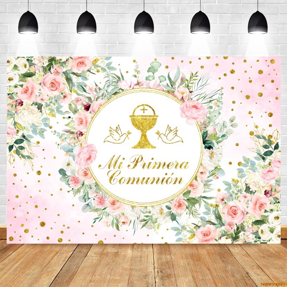 Girl Boy Holy Communion Backdrop My Baptism God Bless Cross Dove Baby ...
