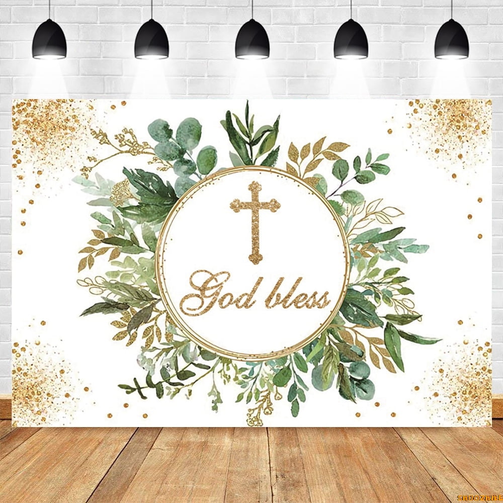Girl Boy Holy Communion Backdrop My Baptism God Bless Cross Dove Baby ...