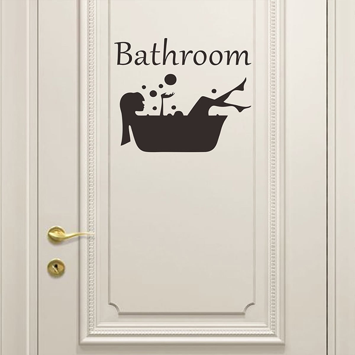 Girl Bubbles Bathtub Bathroom Sign Sticker DIY Removable Washroom ...