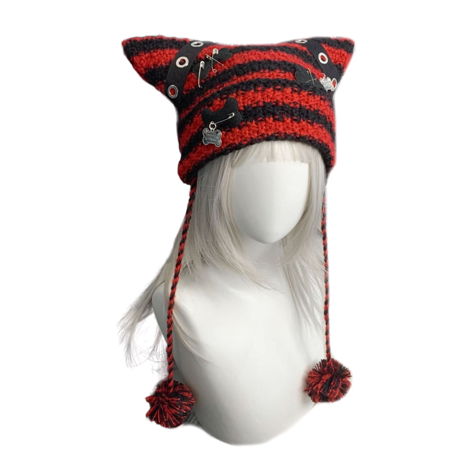Girl Cartoon Ear Knit Hat Party Hat Photo Props Hot Girl Cute Bone ...