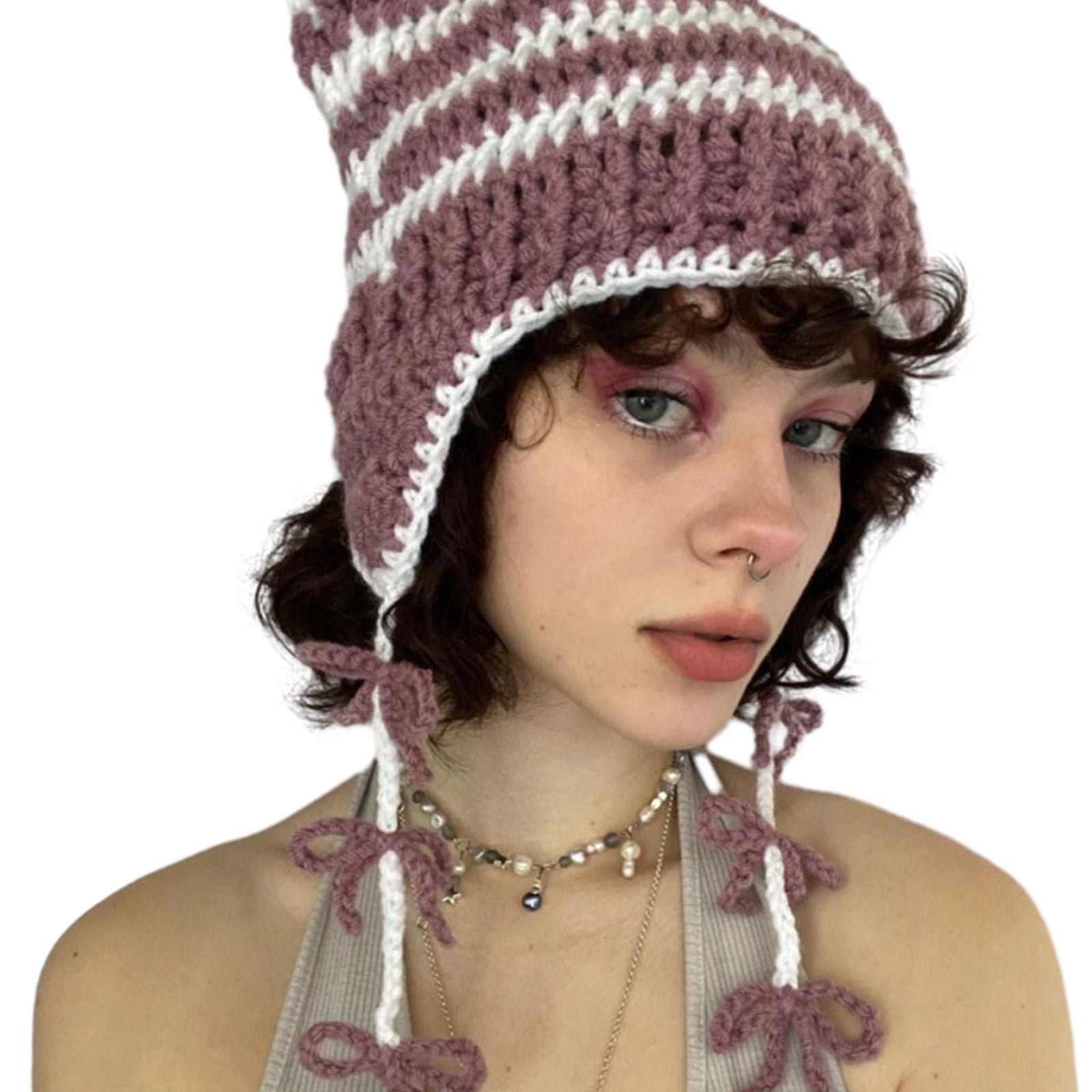 Girl Cartoon Ear Knit Hat Y2K-style Party Hat Photo Props Hot Girl Cute ...