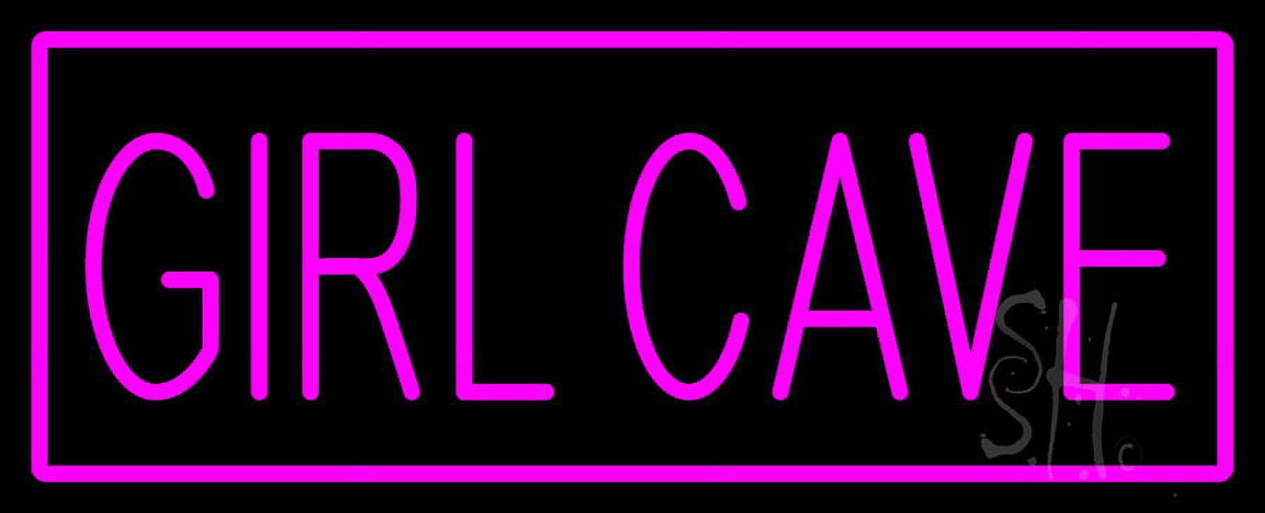 Girl Cave LED Neon Sign 10 x 24 - inches, Black Square Cut Acrylic ...