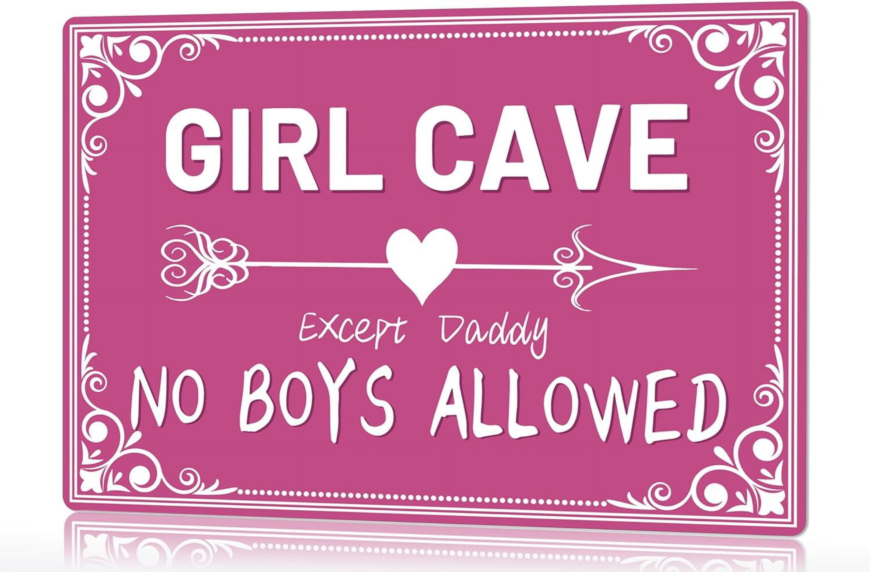 Girl Cave Sign,No Boys Allowed,Room Decor For Teen Girls,Pink Preppy ...
