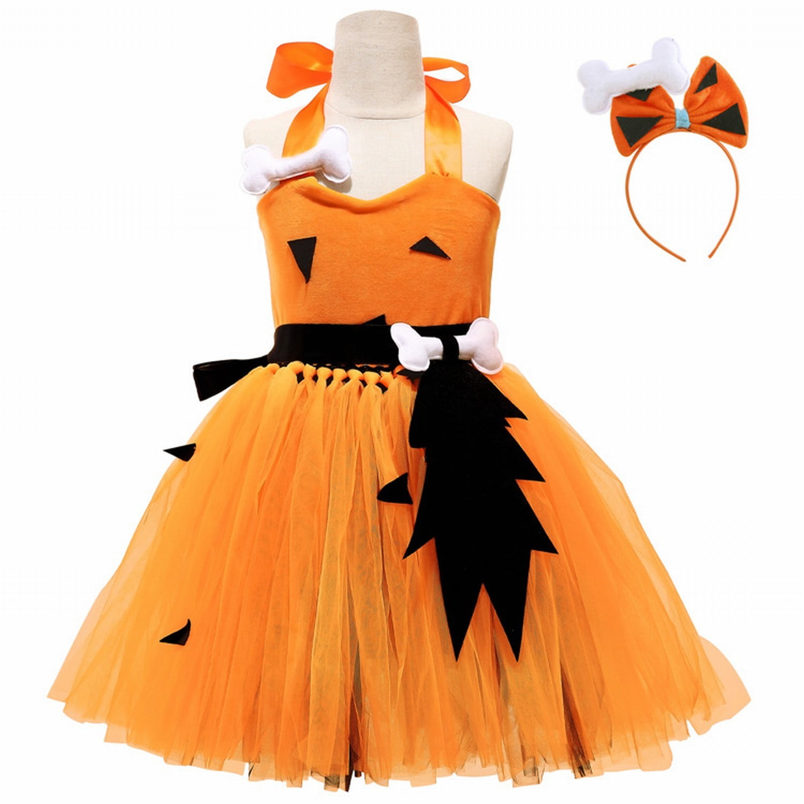 Girl Caveman Plays Dress Performance With Bone Headdress Halloween ...