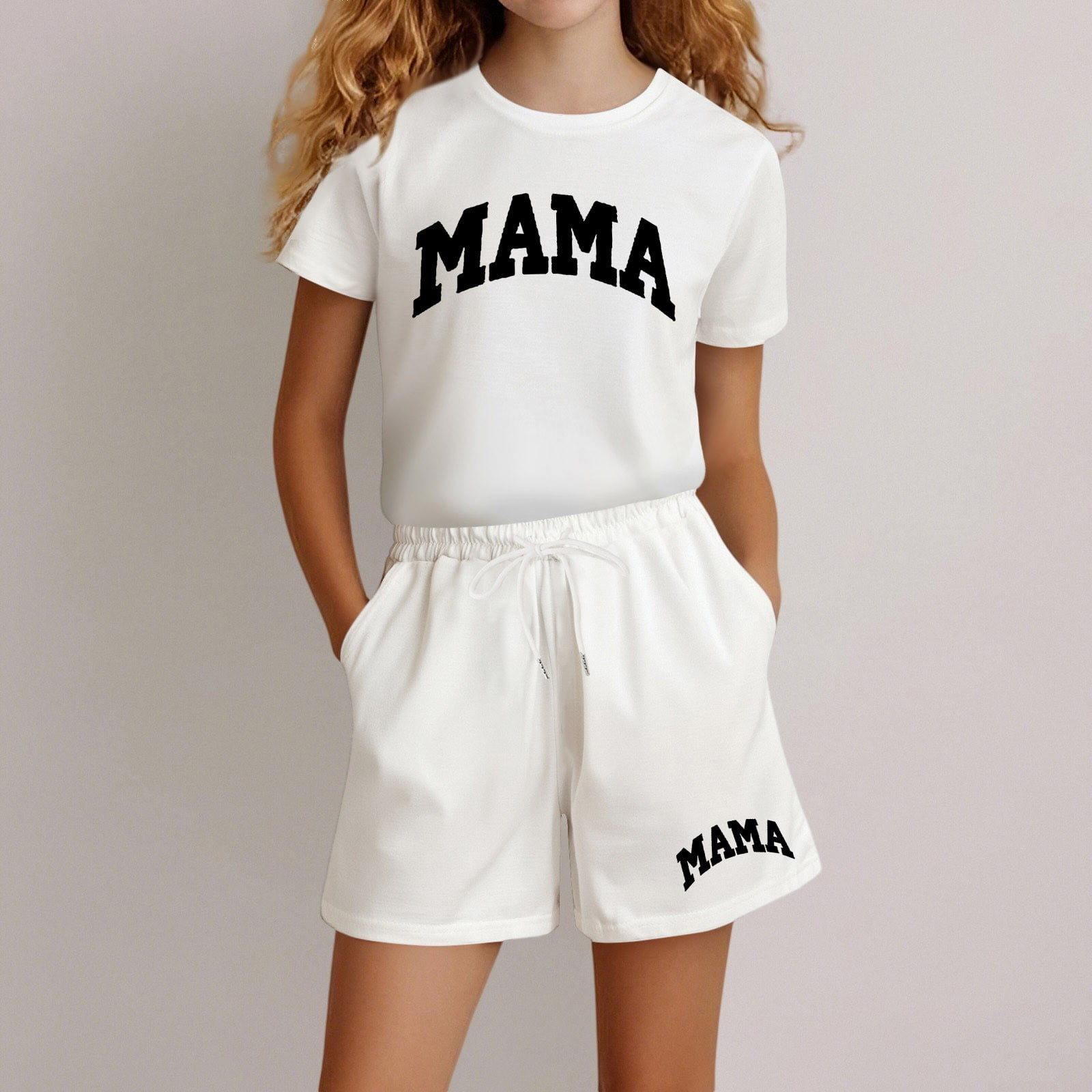 Girl Clothes Summer White Short Sleeve Casual Girls Tops and Shorts ...