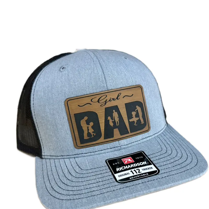Girl Dad Leather Patch Hat, Adjustable Snapback Cap for Fathers ...
