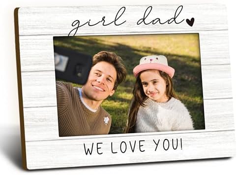 Girl Dad Picture Frame 4x6, Daddy Wooden Picture Frame, Daddy Fathers ...