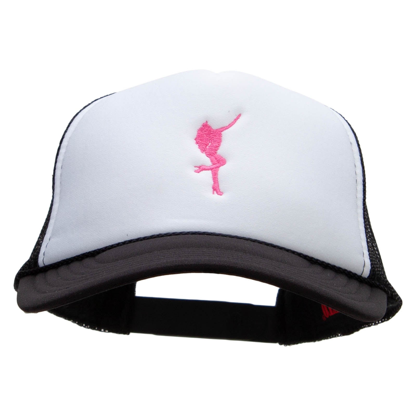 Girl Dancer Embroidered Foam Panel Mesh Snapback - Black White OSFM ...