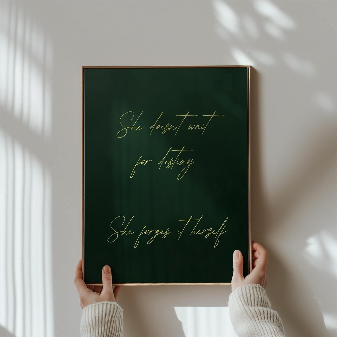 Girl Destiny Wall Art Print, Green And Gold Decor, Feminist Wall Art ...