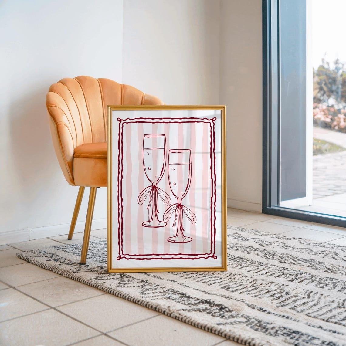 Girl Dinner Print, Wine Dinner Print, Coquette Kitchen Wall Art, Retro ...