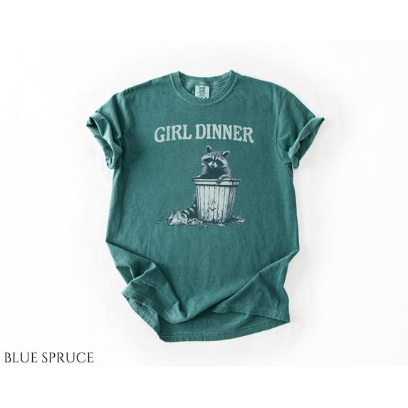 Girl Dinner T-Shirt, Raccoon Shirt, 90s Y2K Retro Graphic Tee, Funny ...