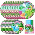 Girl Dinosaur Birthday Party Supplies Tableware Starter Set for 24 Guests - Walmart.com