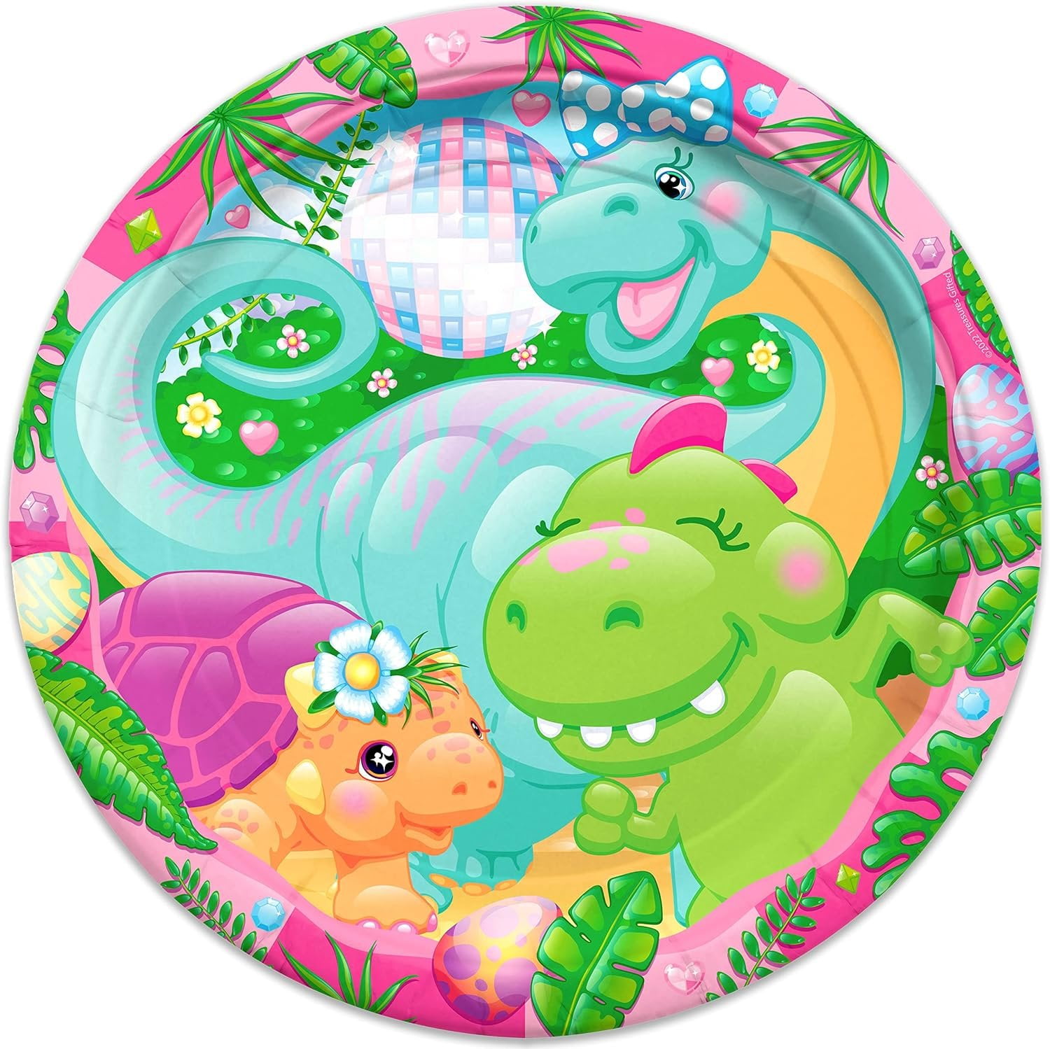 Girl Dinosaur Plates 9in 24 Count - Girl Dinosaur Party Supplies ...
