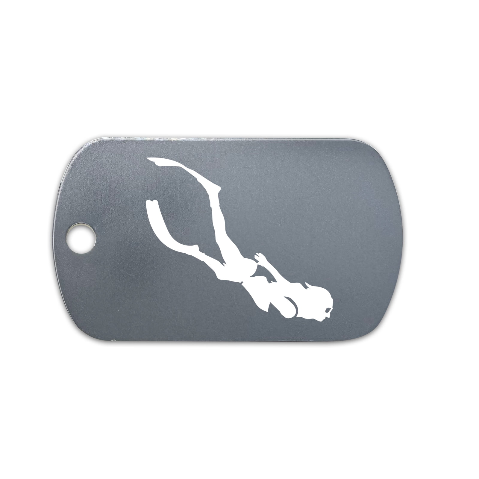 Girl Diver GI Dog Tag Aluminum Keychain free diving dive diver woman ...