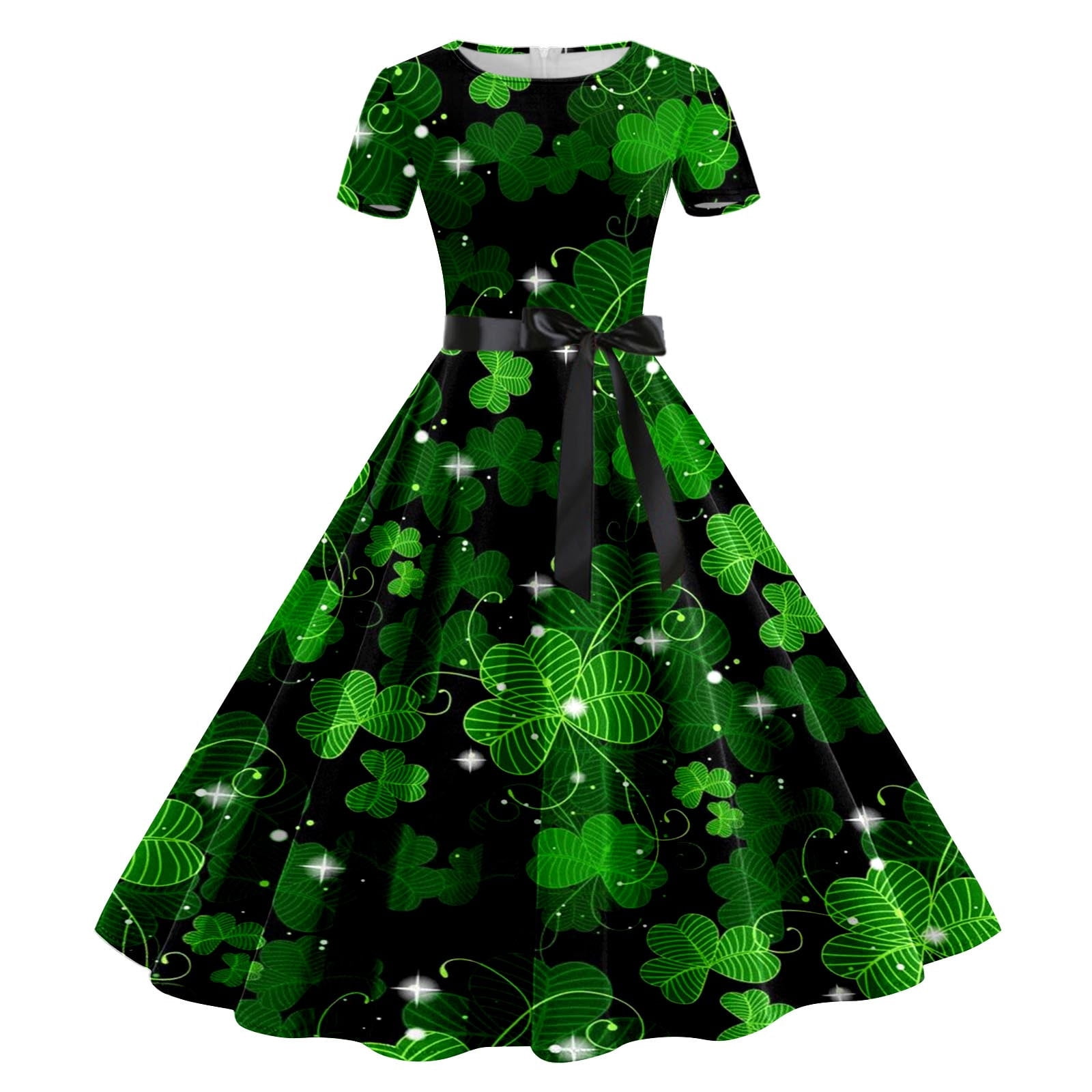 Girl Dress Childrens Style Lace Up Short Sleeve Dress for St Patricks ...