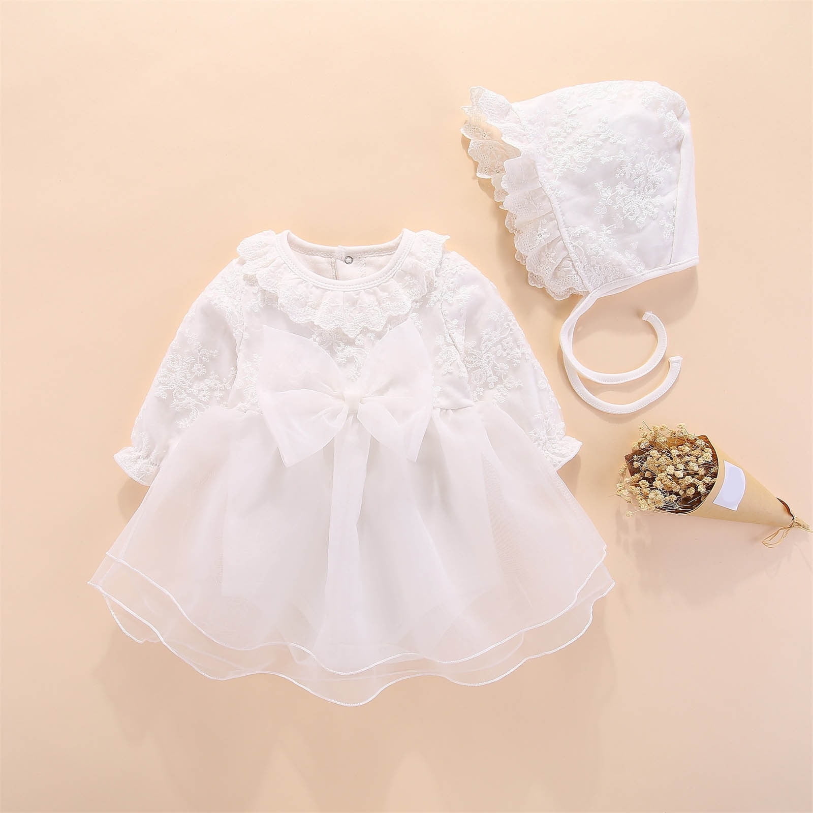 Girl Dress Fall Print Long Sleeve Hat Romper Princess Dresses for Girls ...