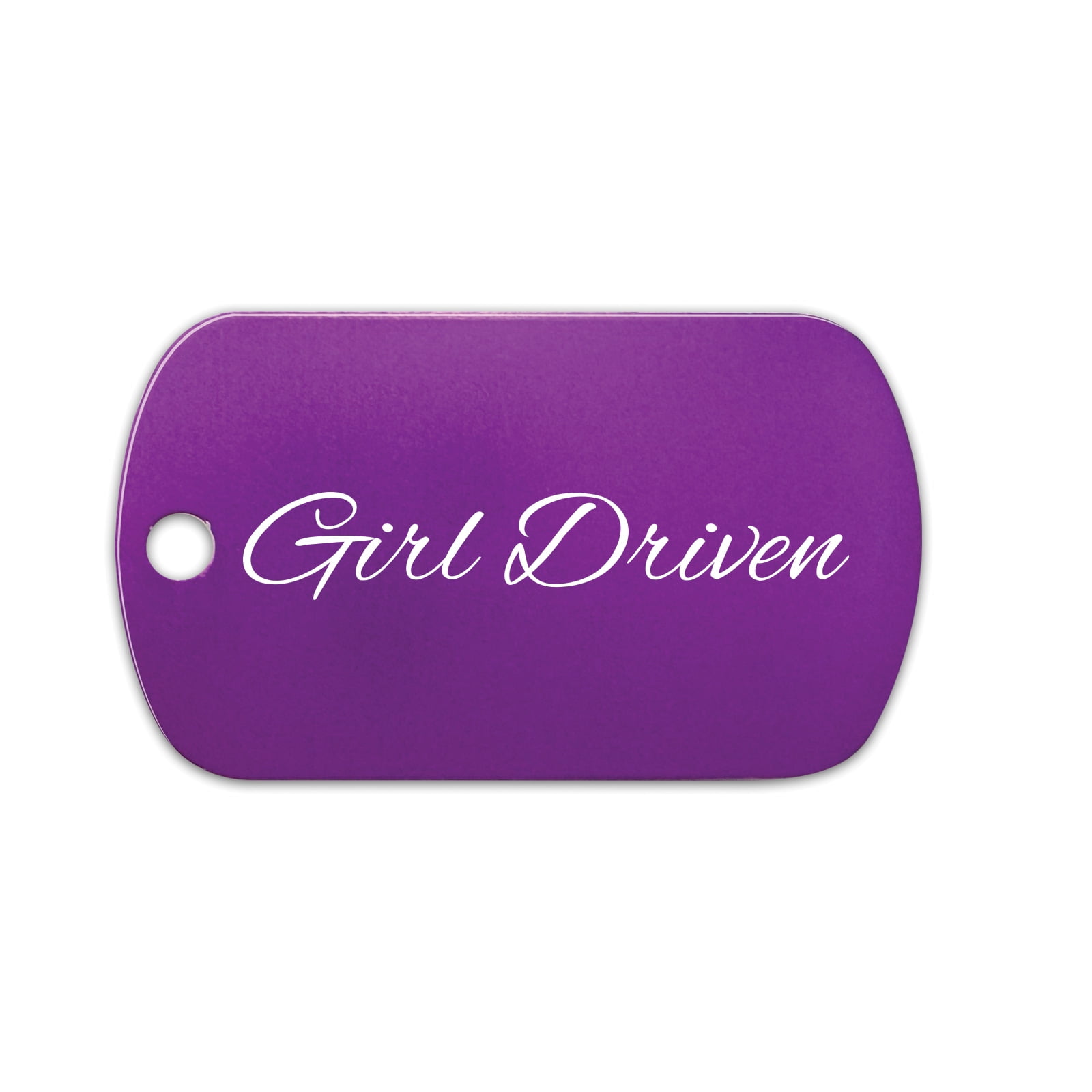 Girl Driven GI Dog Tag Aluminum Keychain jdm lady daily driver - Purple ...