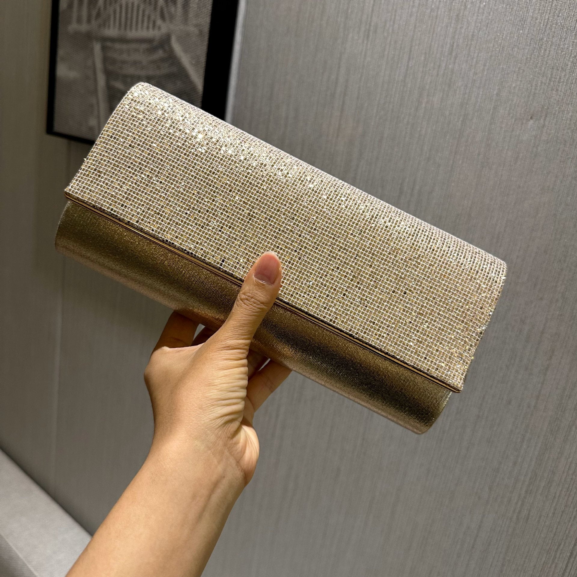 Girl Envelope Champagne Clutch Bag, Women's Envelope Champagne Evening ...