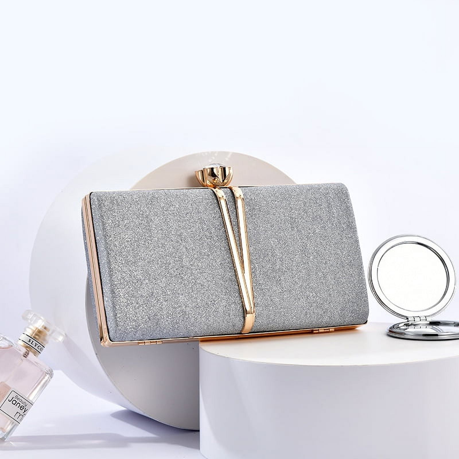 Girl Envelope Silver Clutch Bag, Women's Silver Envelope Evening ...