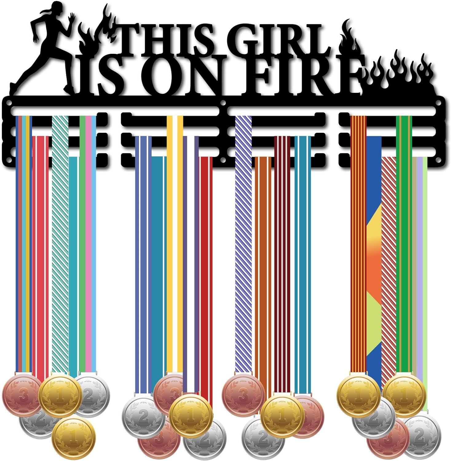 This Girl Is on Fire Medal Holder Display Medal Hangers Sport Rack Iron ...