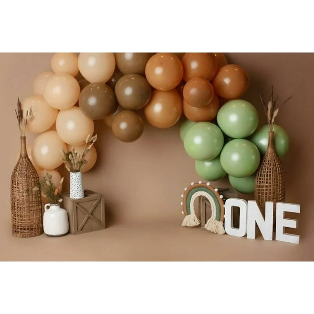 Girl First Birthday Party Backdrop Sweet Pink Balloons Bohemian Scene ...