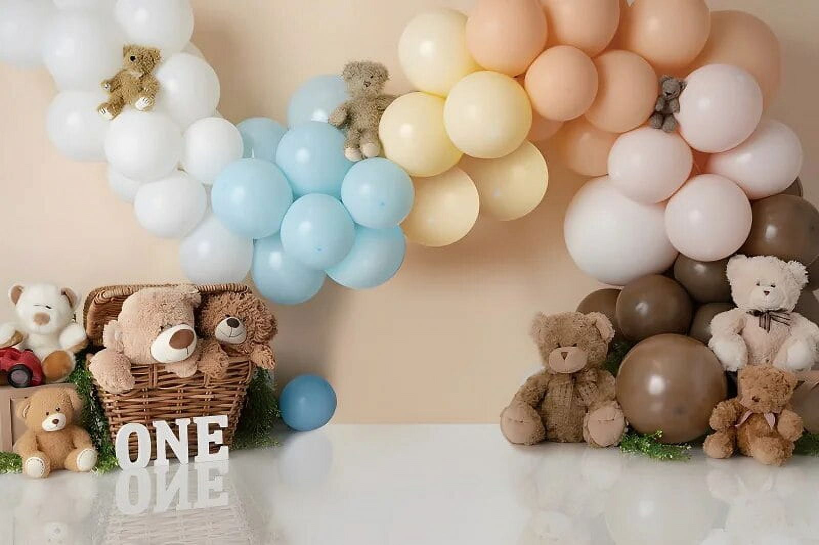 Girl First Birthday Party Backdrop Sweet Pink Balloons Bohemian Scene ...