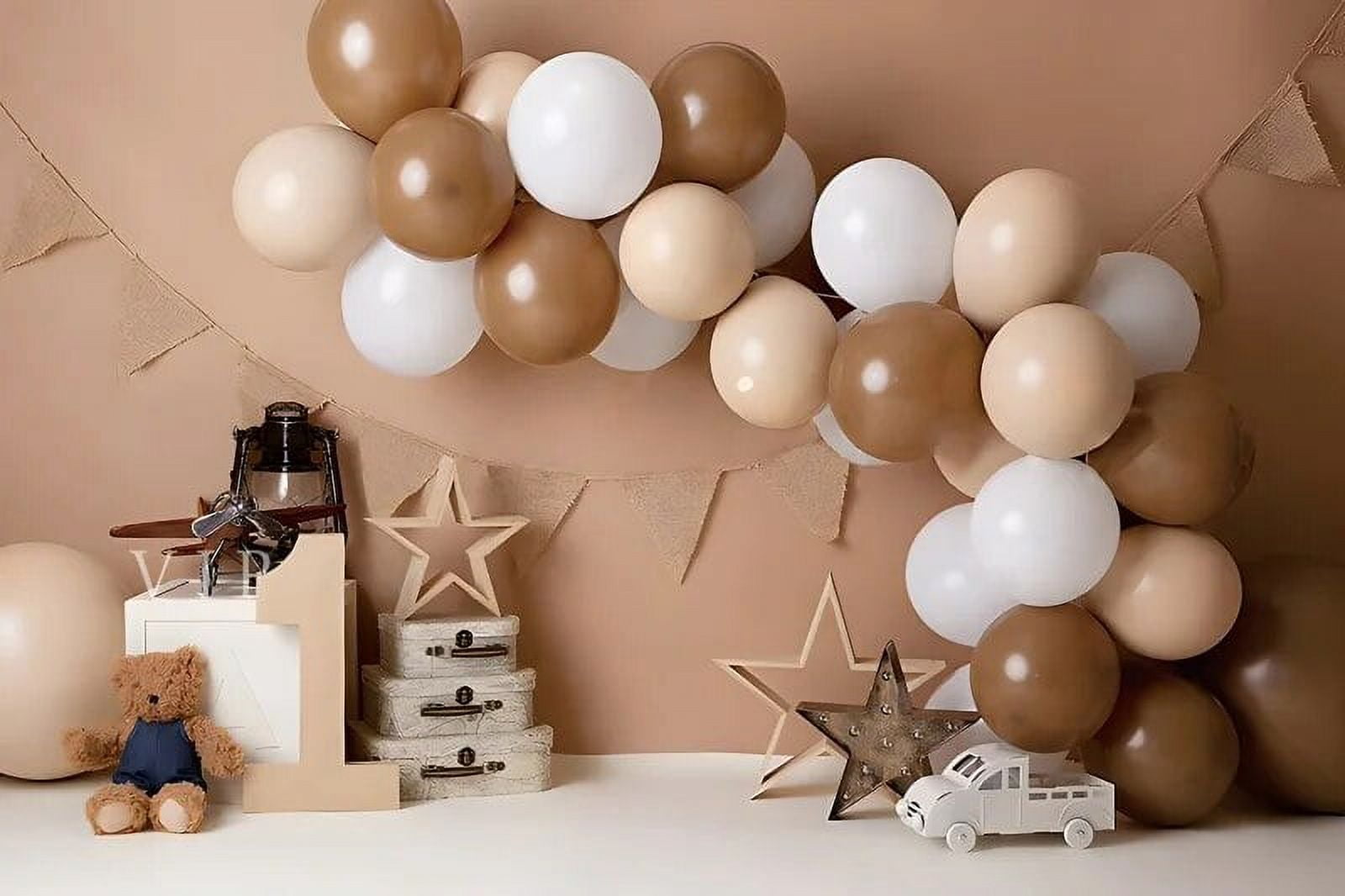 Girl First Birthday Party Backdrop Sweet Pink Balloons Bohemian Scene ...