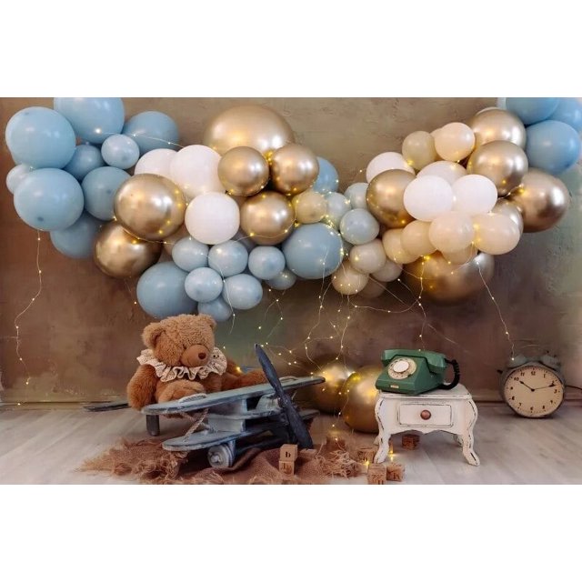 Girl First Birthday Party Backdrop Sweet Pink Balloons Bohemian Scene ...