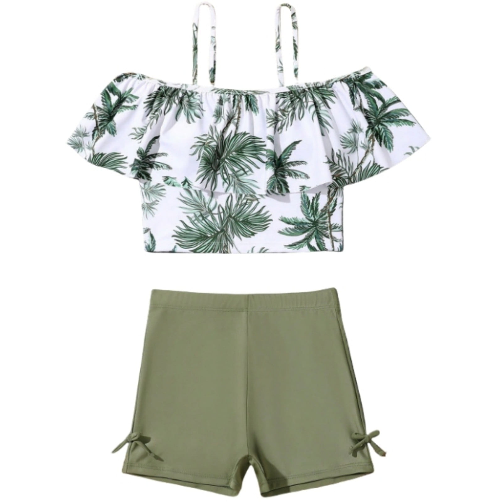 Girl Floral Bikini Set Beach Shorts Teenage Cute Print Pattern Color ...