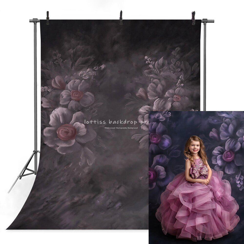 Girl Flower Photography Backdrop Hand Painting Floral Background Adult ...